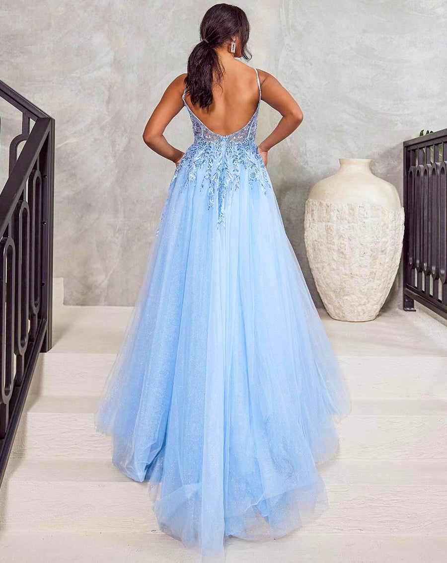 Iris Corset Lace Gown - Icy Blue – Miss Runway Boutique