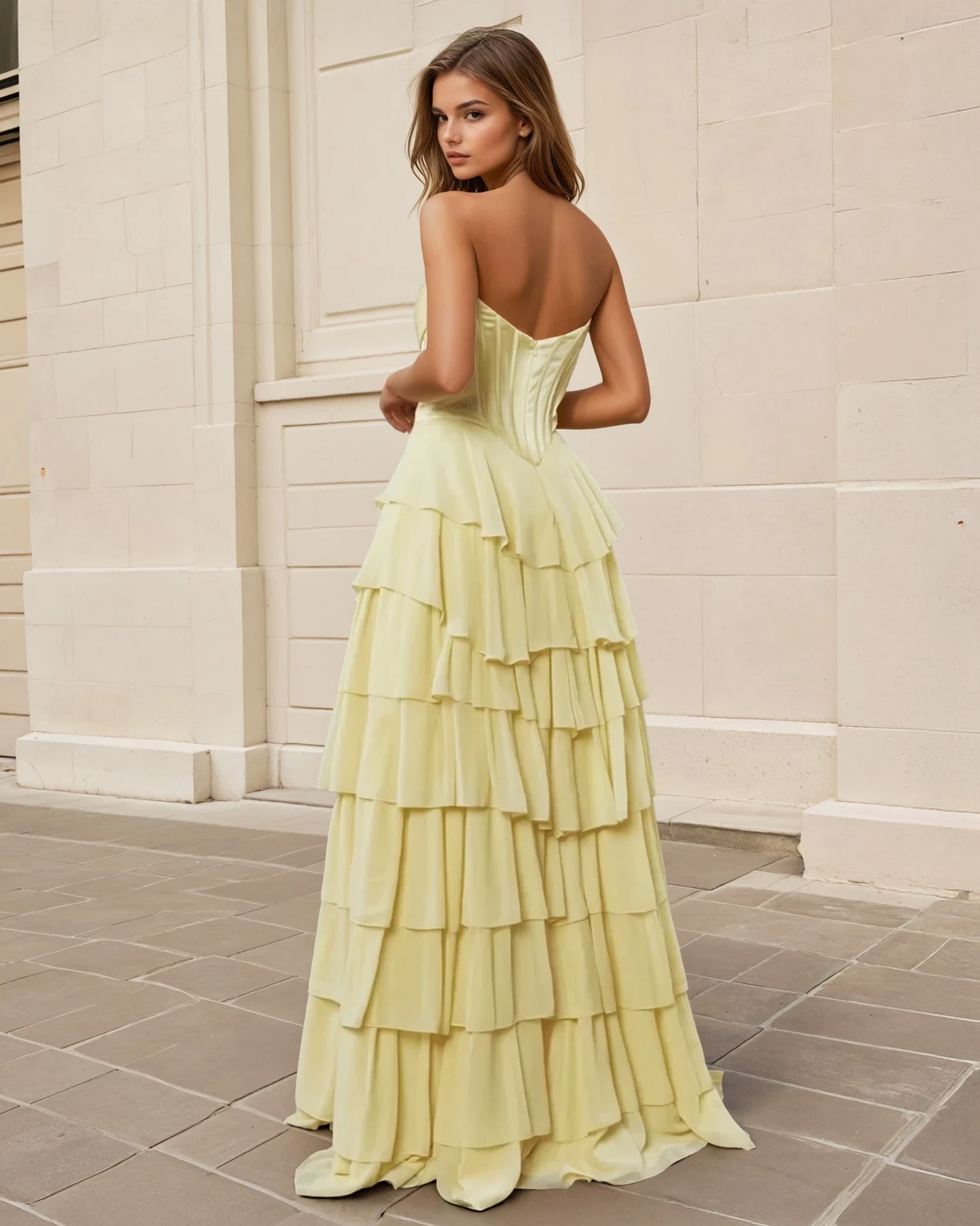 Kay Corset Layered Gown - Lemon – Miss Runway Boutique