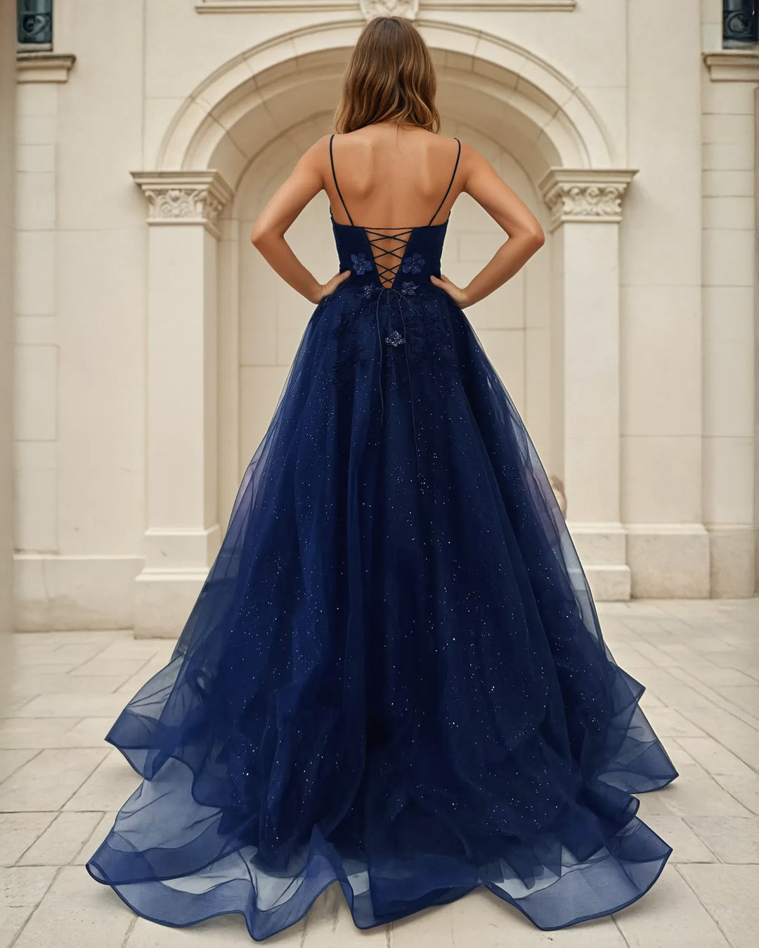 Patrice Corset Tulle Gown - Navy – Miss Runway Boutique