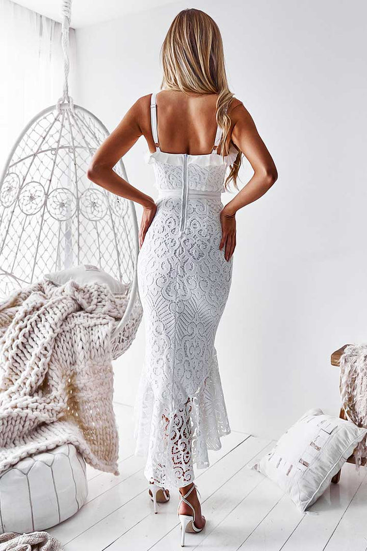 Leannelacemididress White | Miss Runway Boutique