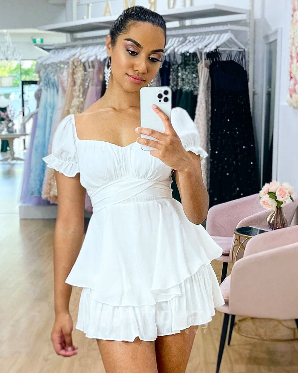 Masie Playsuit - White | Miss Runway Boutique